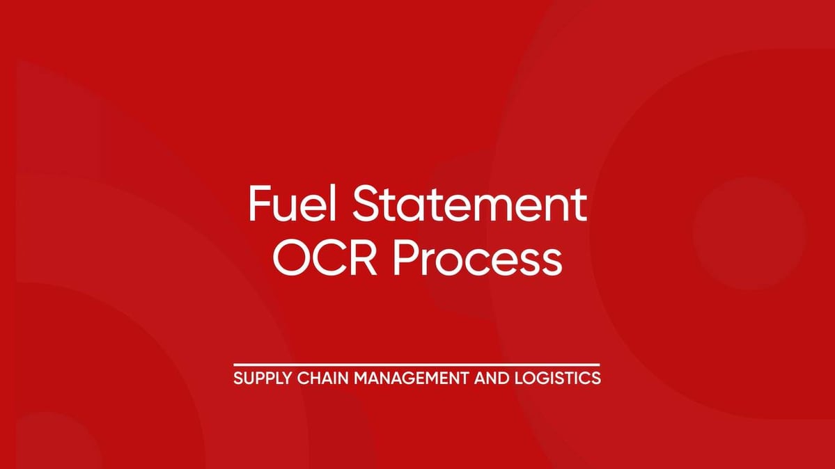 Automation of Fuel Statement OCR Process in Supply Chain Companies